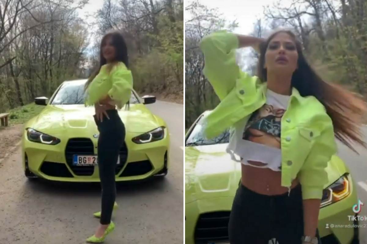 Ana Radulović se snima ispred kola | Mondo