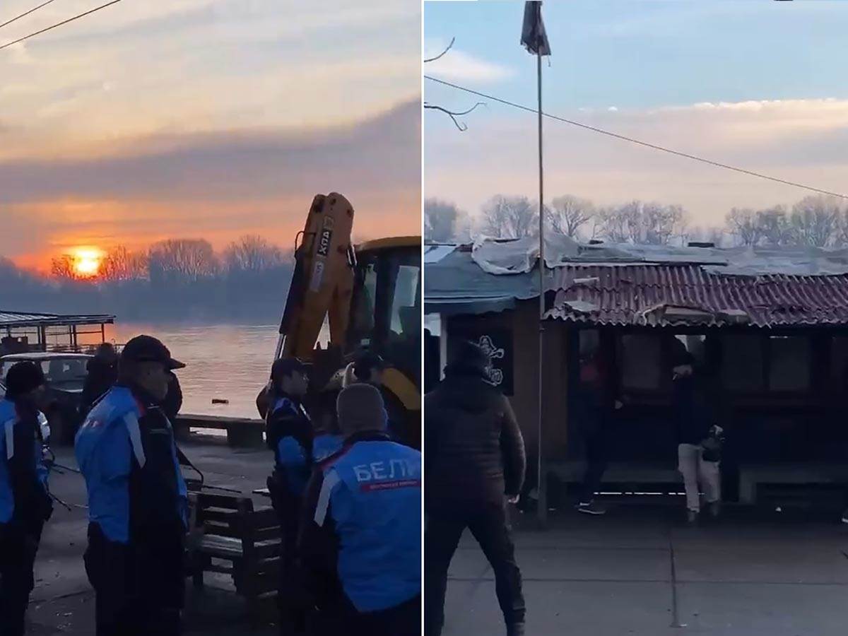 Počelo rušenje splava Gusar na Novom Beogradu | Mondo