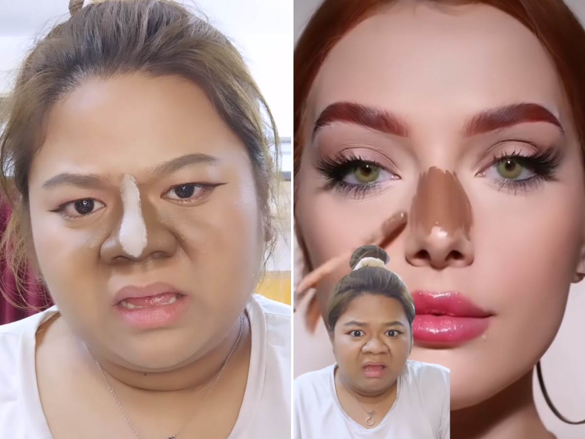 Smešan video devojke koja pokušava da šminkom smanji nos | Mondo