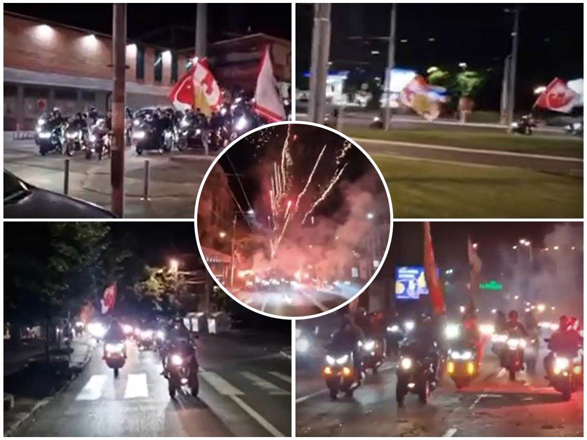 Navijači Zvezde korteo na motorima kroz Beograd video snimak | Mondo