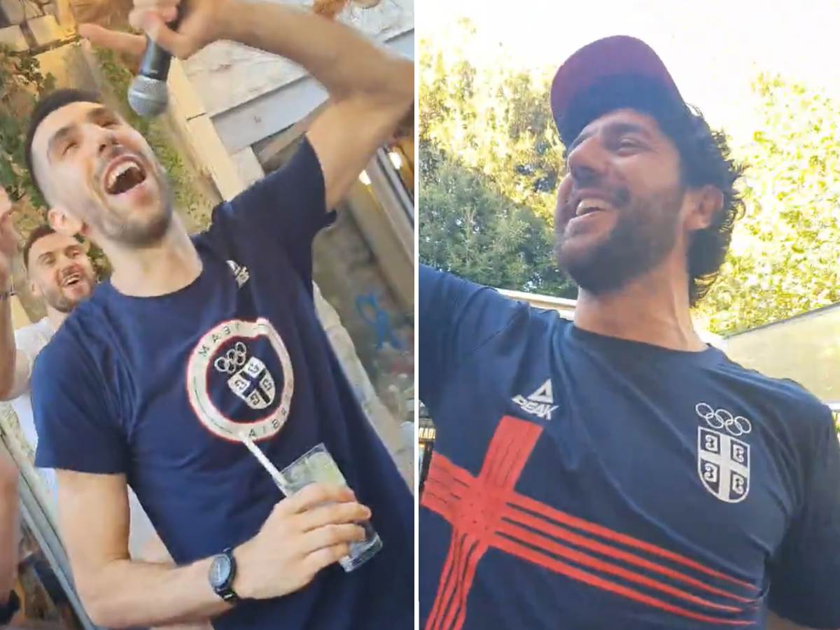 Vasa Micić i Ognjen Dobrić pevaju Zvezdine pesme na Olimpijskim igrama ...