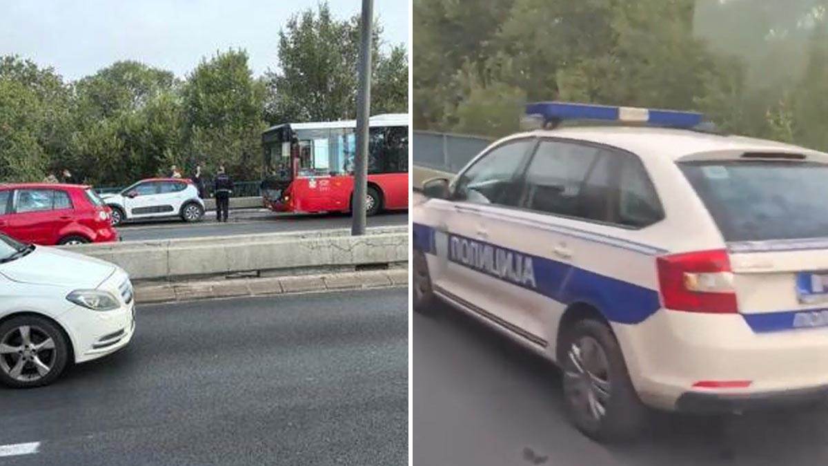 Prvi snimak lančanog sudara na Brankovom mostu! Autobus na liniji 78 udario auto ispred sebe ...