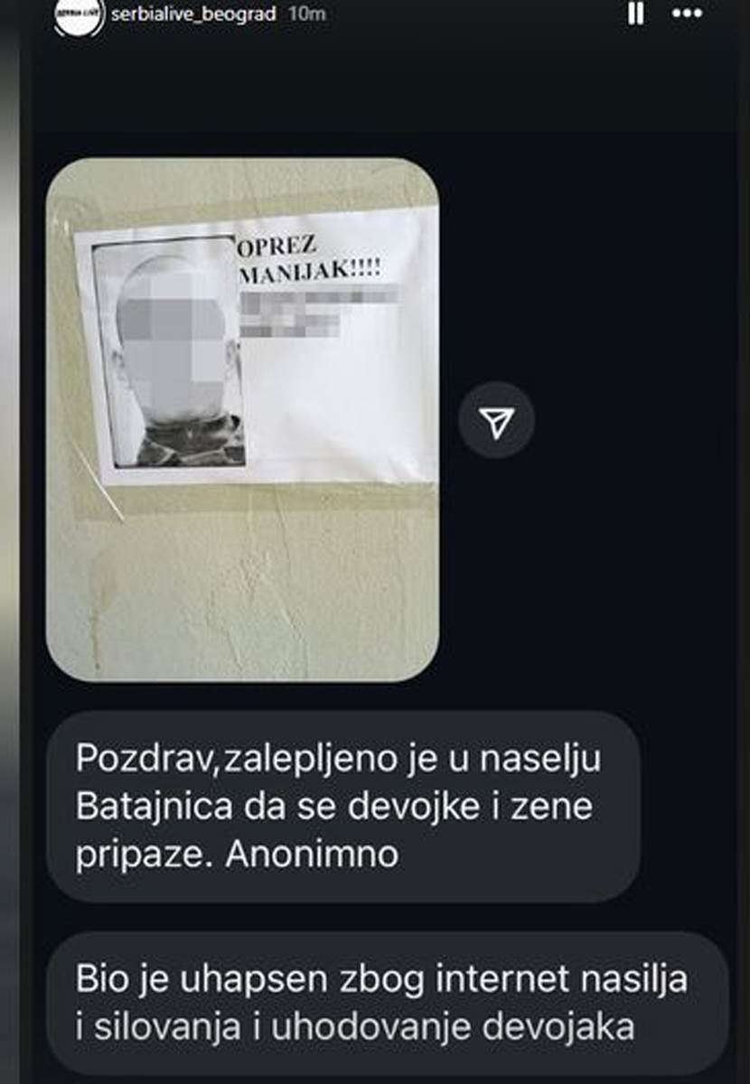 U Batajnici osvanuo plakat sa slikom muškarca za kojeg građani tvrde da ...