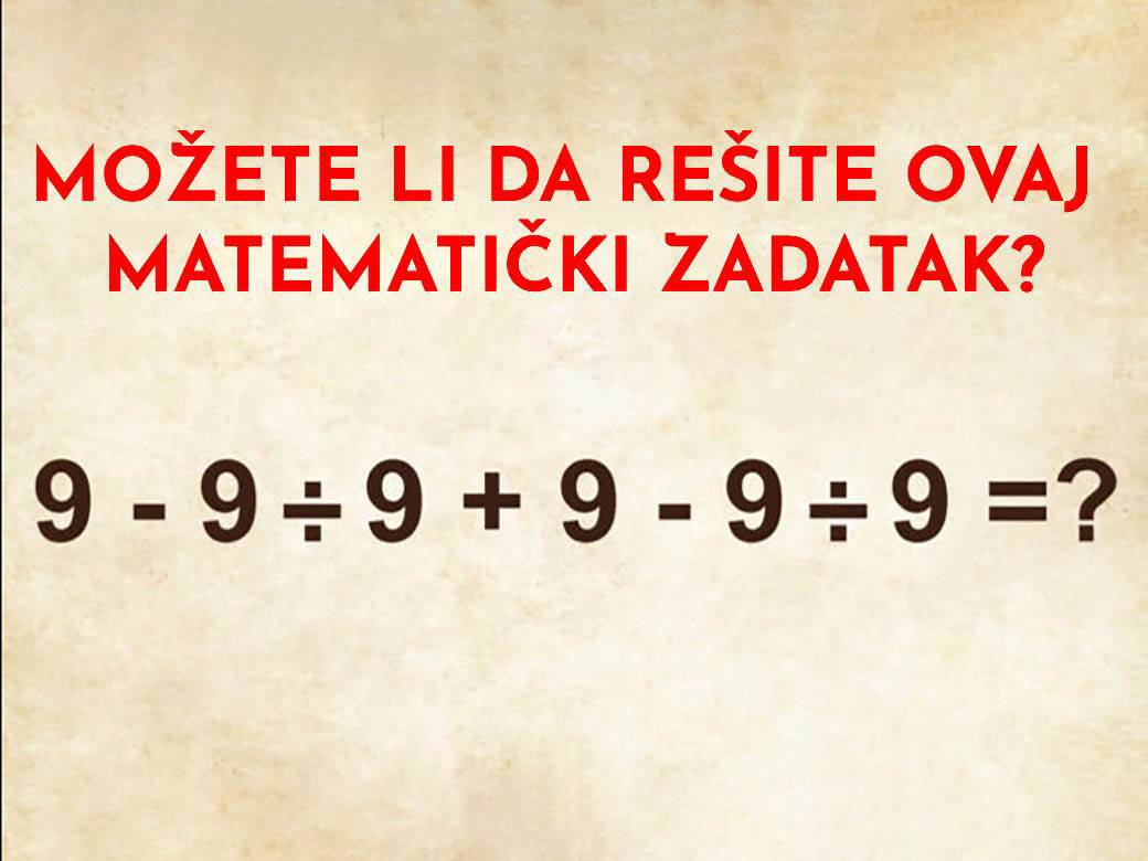 matematicki zadaci za mozganje matematicke operacije | Mondo